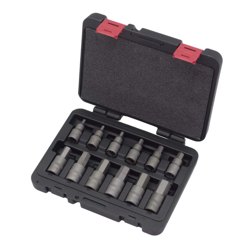 Hex Bit Socket Set (1/2" Drive, 12 Piece, S2 Steel, H5-H22)