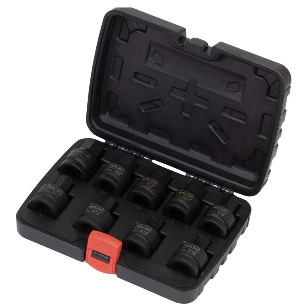 Hex Spline Bit Socket Set Impact (9 Piece, 3/4" Drive, for HGVs)