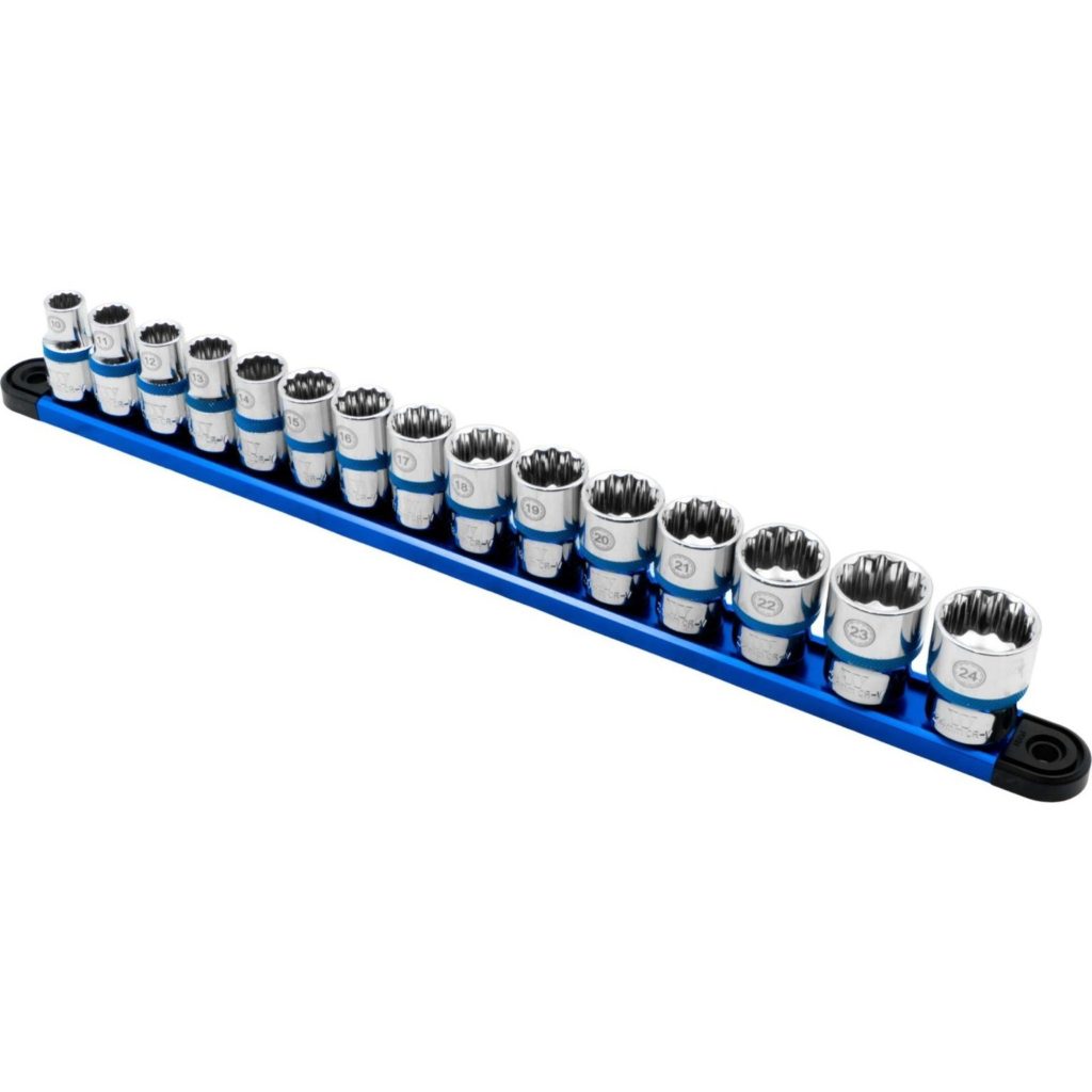 Shallow 12-Point Socket Set Chrome 1/2'DR 15-Piece 10-24mm - Welzh ...
